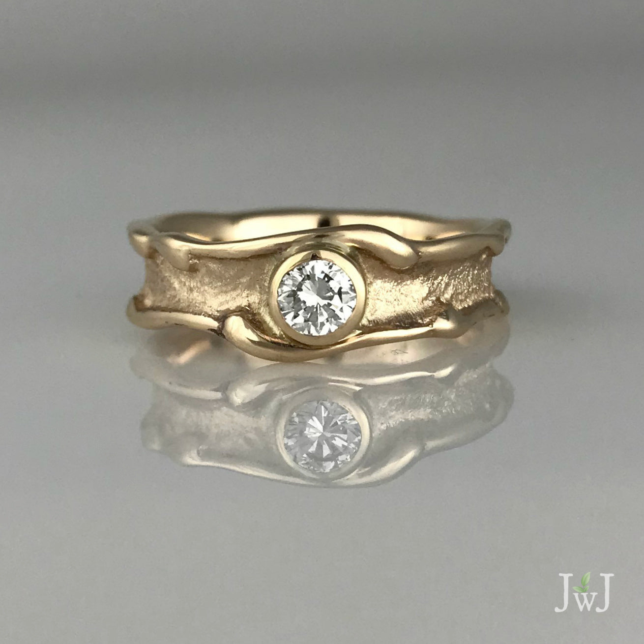 Narrow Sand Wave Engagement Ring – Jeanette Walker Jewellery